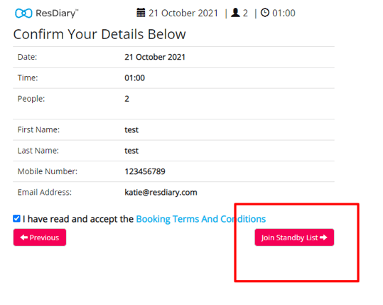 New release: Standby list